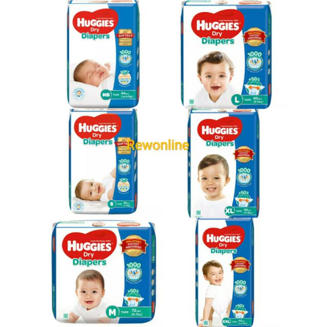 🌟 HUGGIES DRY TAPE (3PEK) | Shopee Malaysia