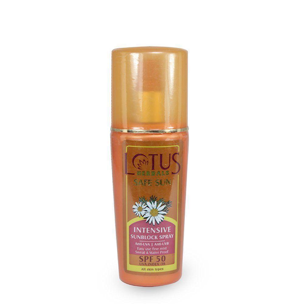 Lotus Herbals Safe Sun Intensive Sunblock Spray SPF 50, 80ml | Shopee ...