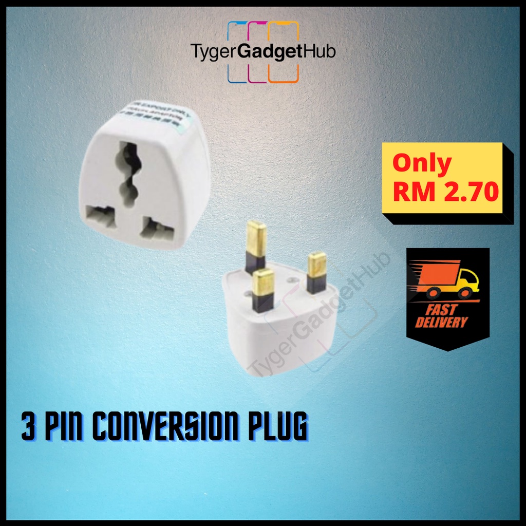 3 PIN CONVERSION PLUG (UK STANDARD) | Shopee Malaysia