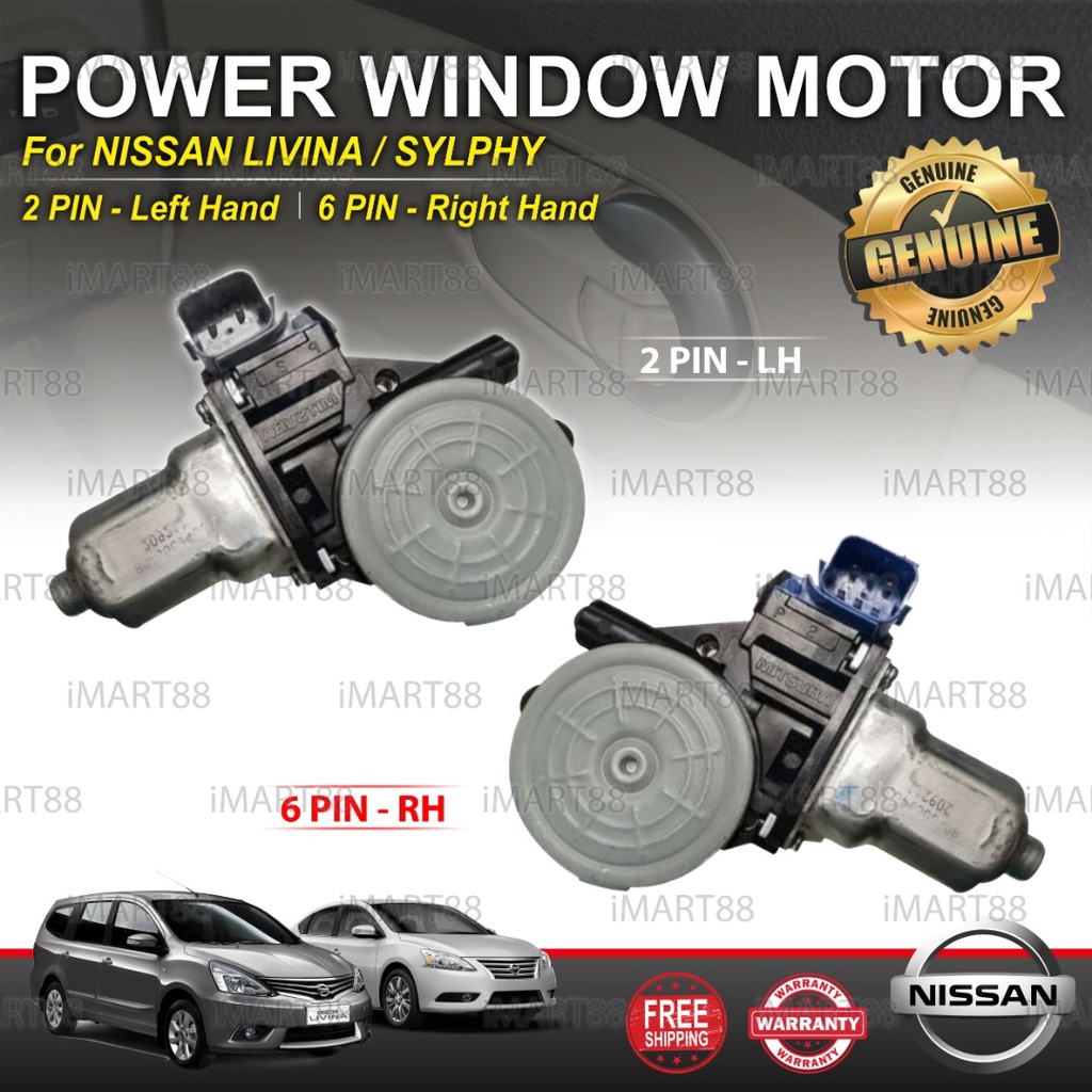 GENUINE POWER WINDOW MOTOR NISSAN LIVINA SYLPHY 2 PIN LEFT HAND 6 PIN ...