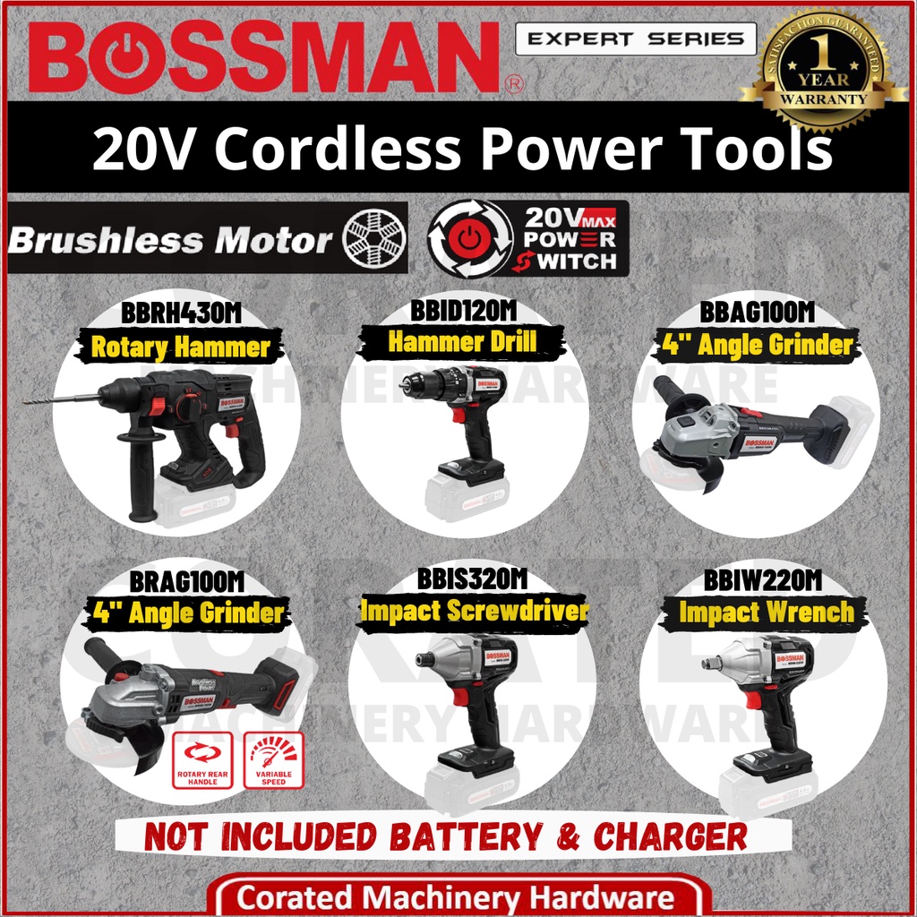 [CORATED] Bossman 20V Expert Series Brushless Motor Power Tools Black ...