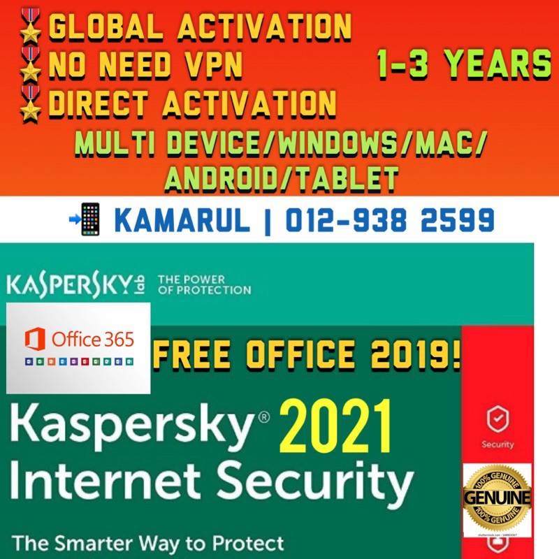 Spot 🎉 Kaspersky Internet Security 2021 (3 Years) (Multi Device) 🎁 Free Office 2019 | Shopee ...