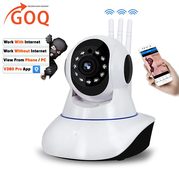 WiFi CCTV 3 Antenna Design IP Cam Security Camera 720P HD Enhanced IR ...