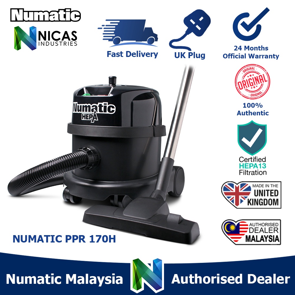 GENUINE NUMATIC HEPA Dry Vacuum Cleaner PPR170 (Made in UK) 7.2L 2 ...