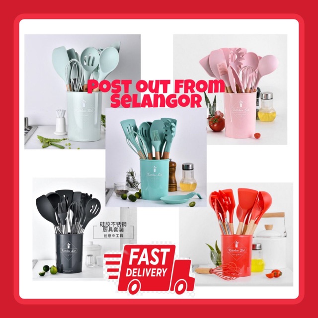🔥Ready stock🔥sudip viral utensil set cookware set silicone | Shopee ...
