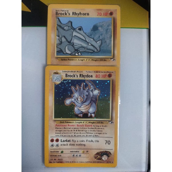 Pokemon TCG Brock Rhyhorn, Brock Rhydon Holo Set | Shopee Malaysia