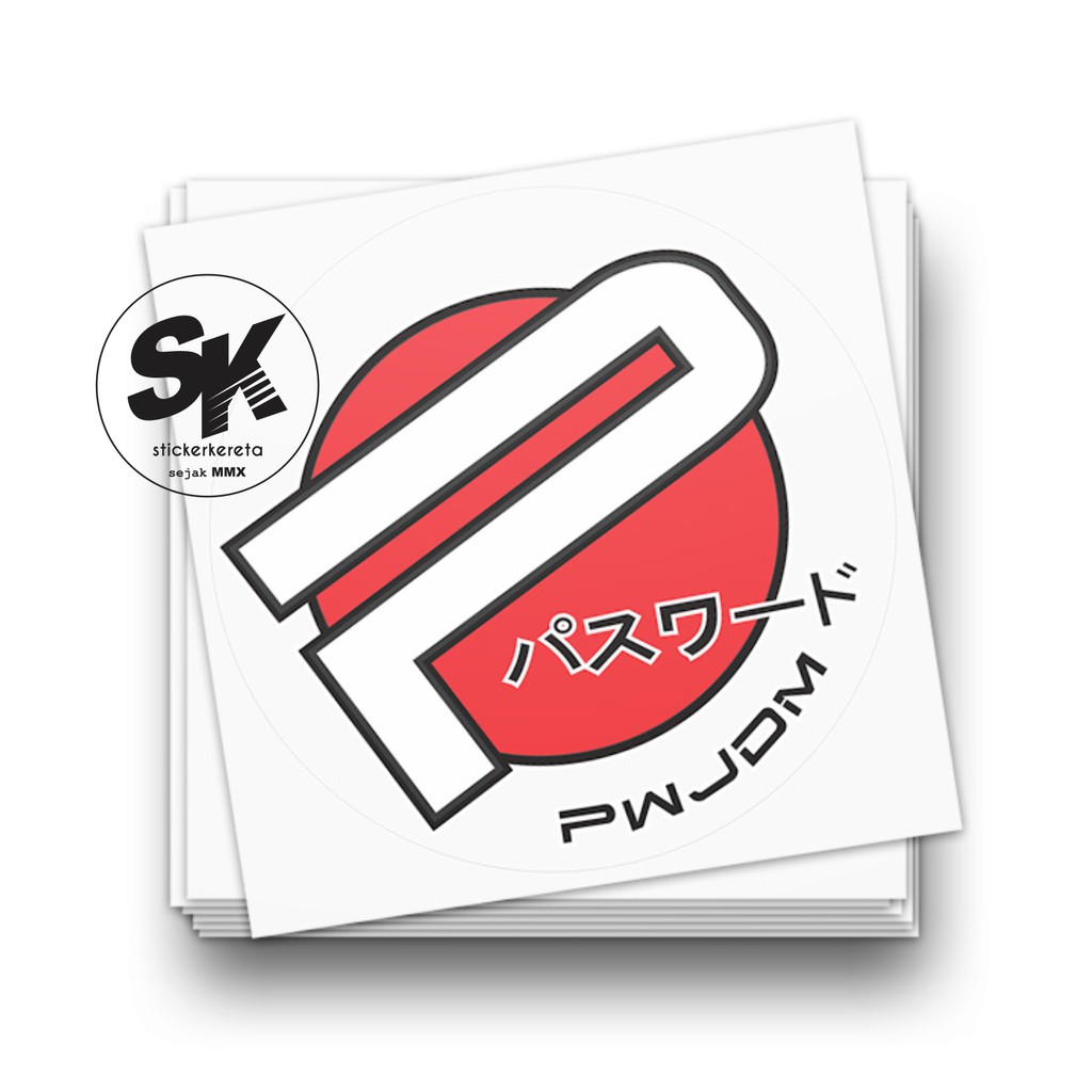 Password JDM Transparent Car Sticker Vinyl Waterproof Round Design ...