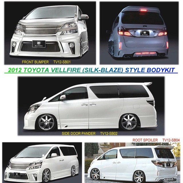 Toyota vellfire 2008 - 2014 ANH20 silk blaze bodykit body kit front ...
