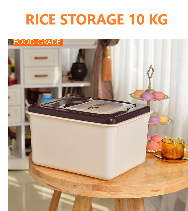 10kg Rice Barrel Plastic Kitchen Container Dry Food Storage Box ...