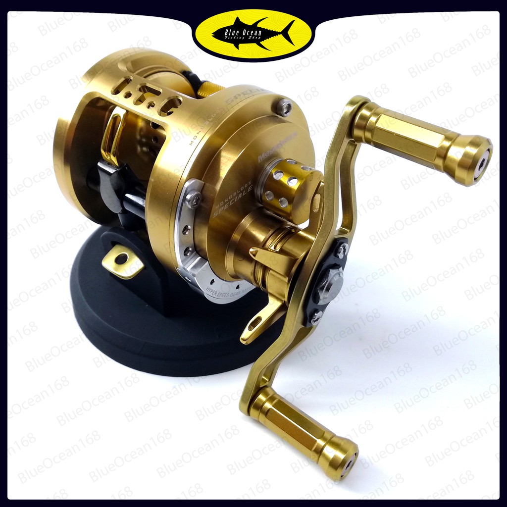 Original MEGABASS 15' Monoblock Special Edition Gold Fishing Reel ...