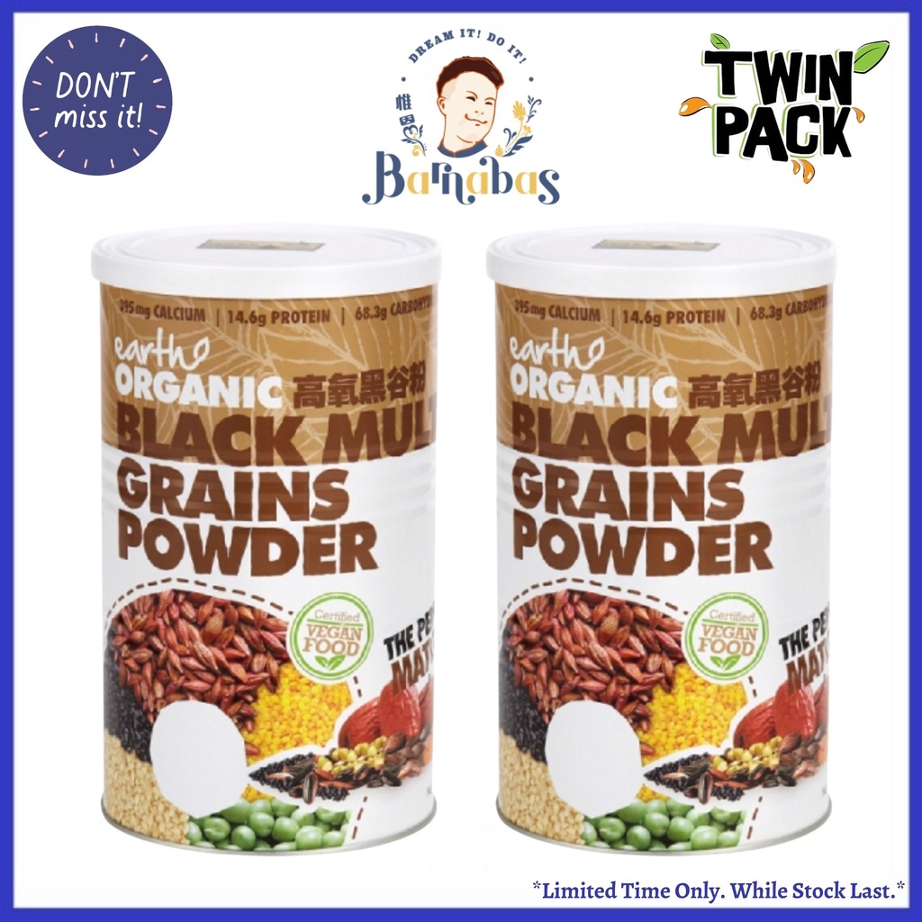 {TWIN PACK} Earth Living Organic Black Multi Grains Powder 有机高氧黑谷粉 (500g x 2) | Shopee Malaysia