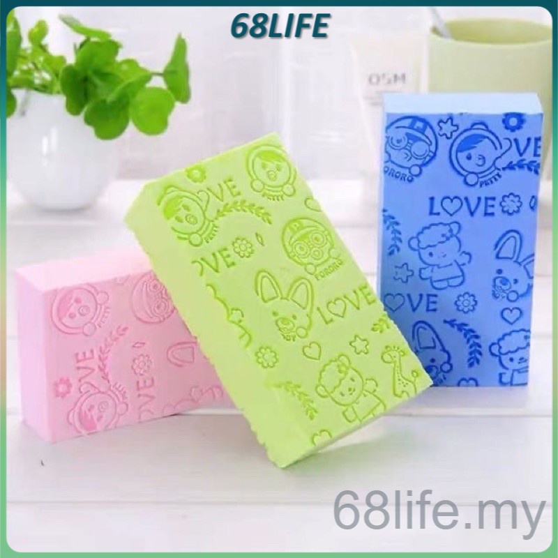 [M’sia stock] Sponge Bath Pororo Baby Bath Shower Magic Sponge Rub Skin ...