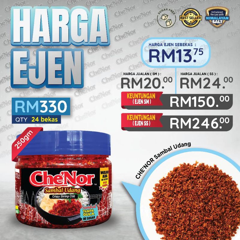 Sambal Udang Che Nor 24 bekas Borong | Shopee Malaysia