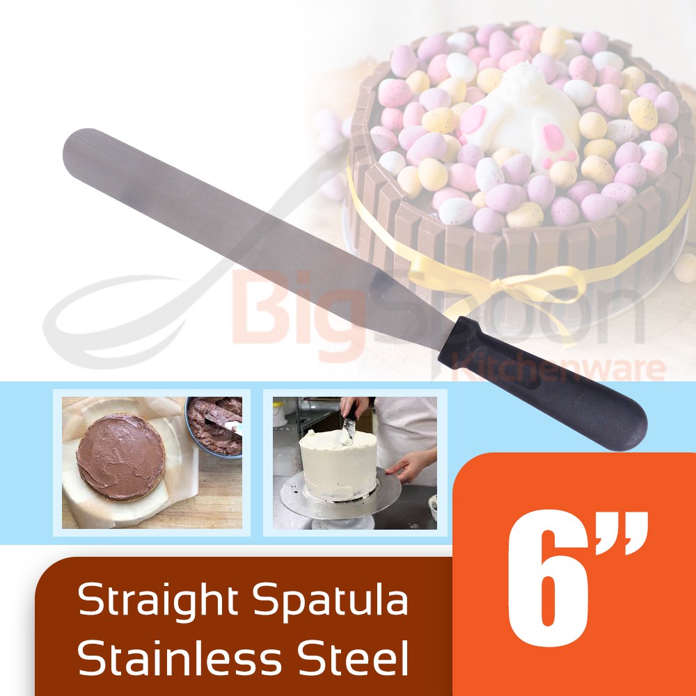 Straight Spatula Stainless Steel Plastic Handle - 6 inch | Shopee Malaysia