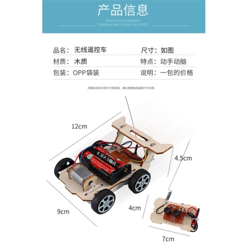 (PROJECT RBT) DIY Assembled RC Racing Car Model Kit Wooden Kids Science ...