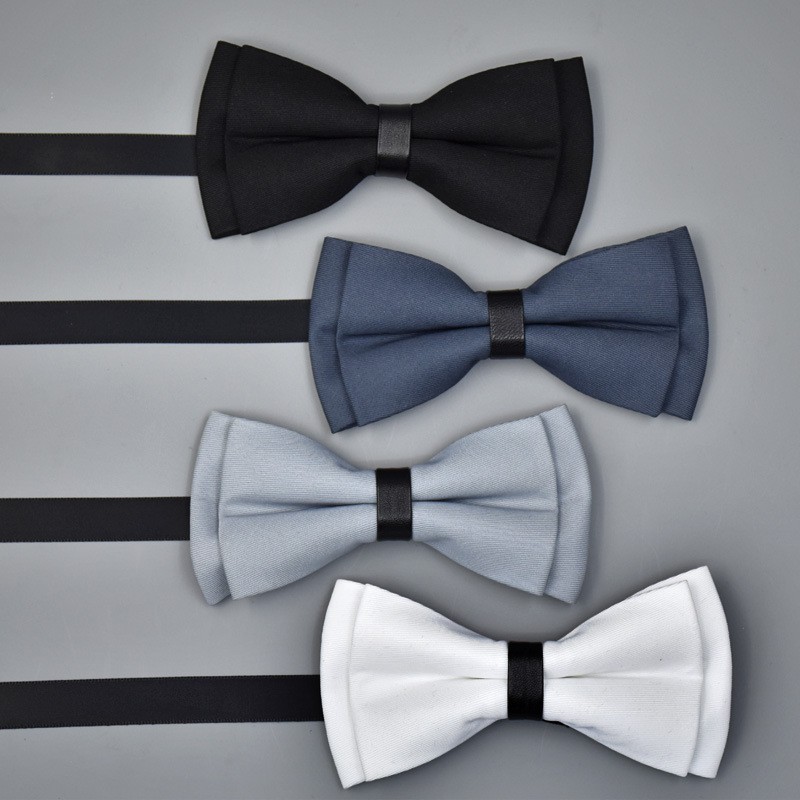 Men's pure coloured bow tie double decker head bow tie. | Shopee Malaysia