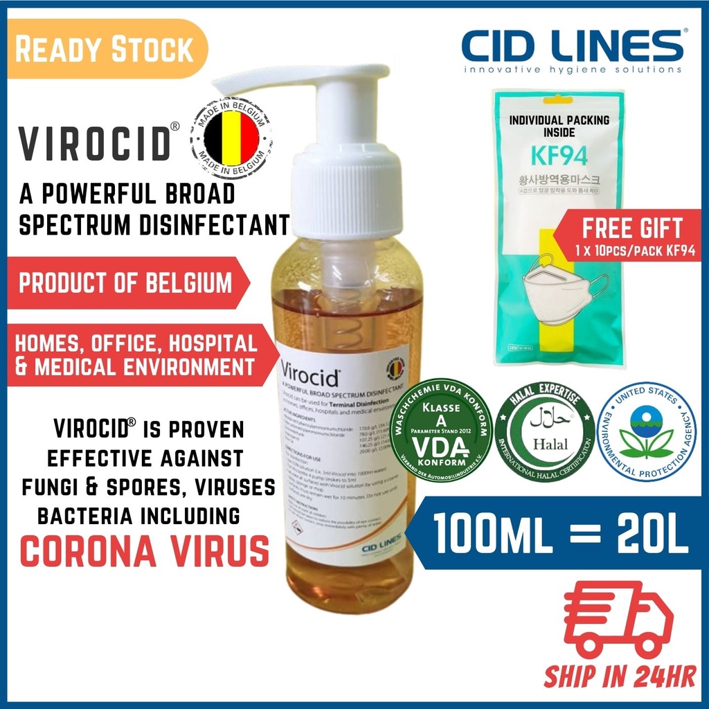 (100ml = 20L) VIROCID Concentrated Disinfectant HALAL CERTIFICATE ...
