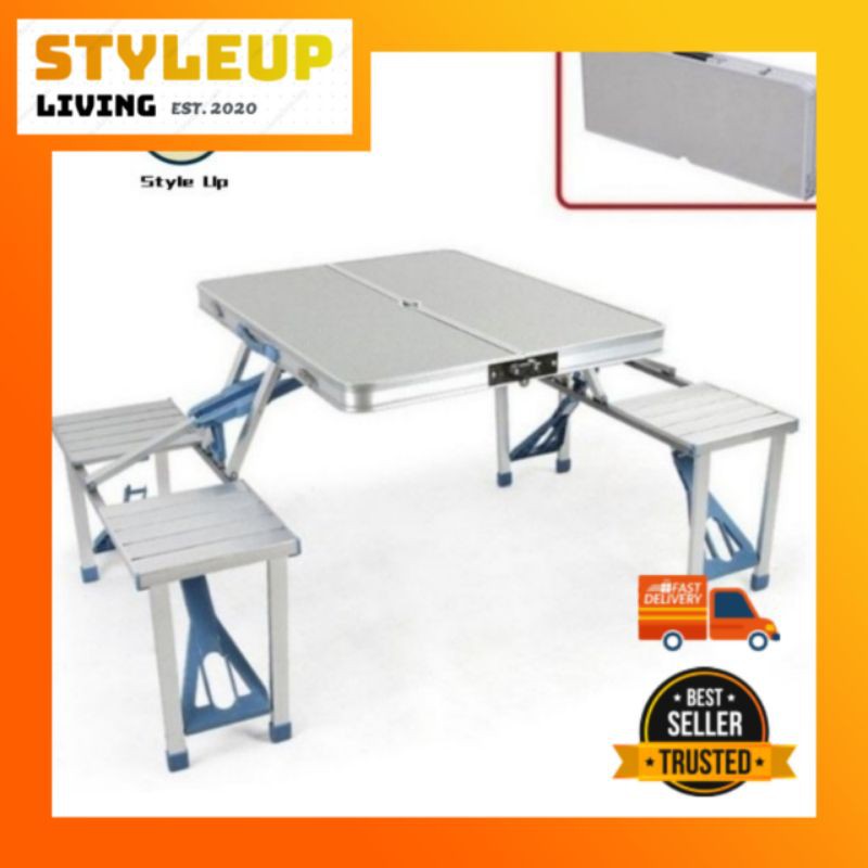 [READY STOCK]easy carry picnic table Outdoor Foldable Aluminium ...