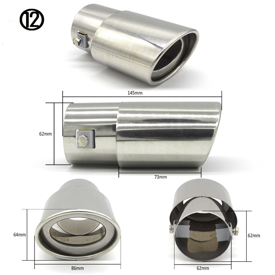 Universal Stainless Steel Automobiles Car Exhaust Muffler Tip pipe For ...