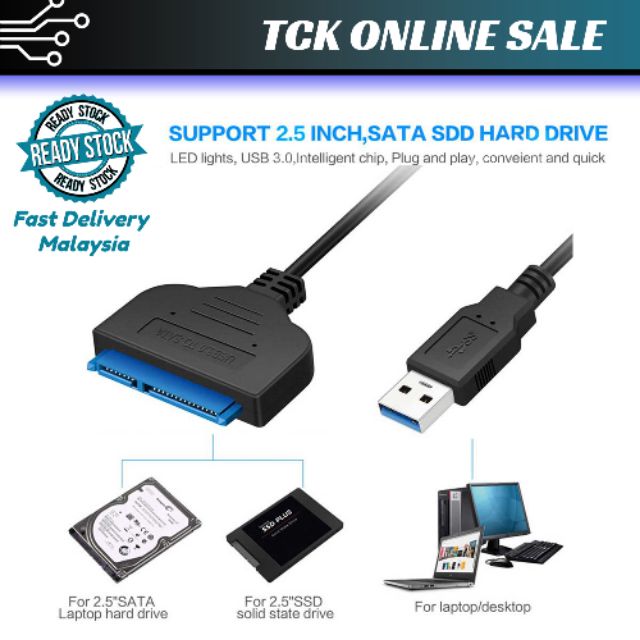 USB 3.0 SATA III Cable Connector Sata to USB Adapter Up to 6 Gbps 2.5 ...