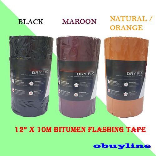 hook 12" X 10M Gam Atap/ Penampal Zinc/bitumen flashing tape Xtraseal ...