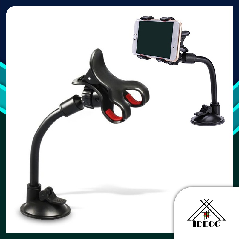 iDECO Flexible Long Arm Car Phone 360 Degree Rotation Suction Cup Phone ...