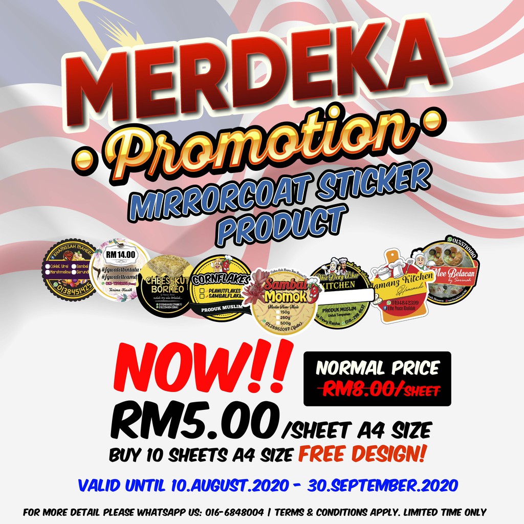 STICKER MURAH! [PROMOSI MERDEKA] PRINT & CUT STICKER - CUSTOM STICKER ...
