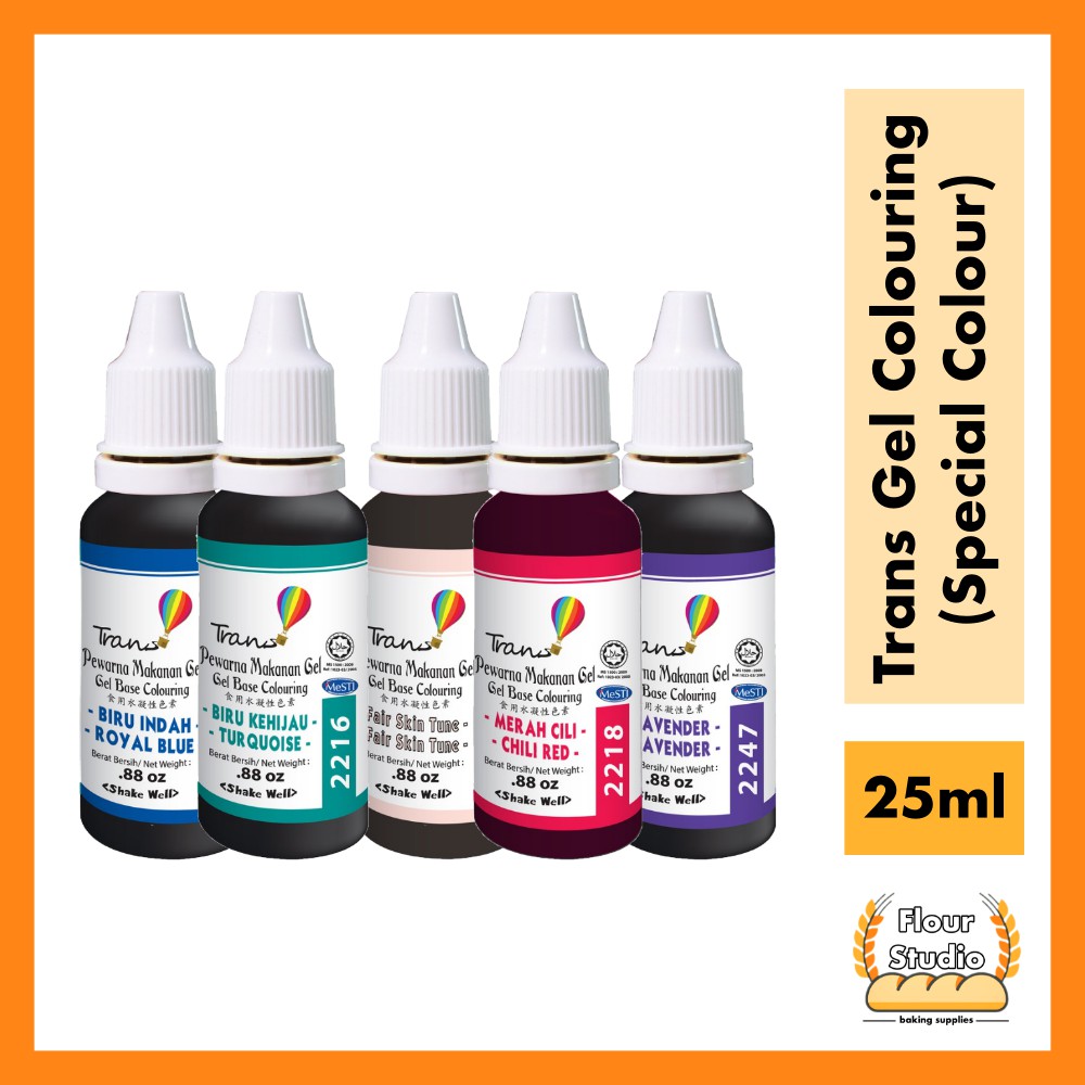 25ml Trans Gel Special Food Colouring, Edible Colouring, Pewarna ...