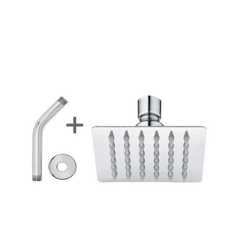 6” SUS 304 Stainless Steel Rain Shower Set with Arm | Shopee Malaysia