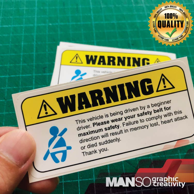 Funny Car Safety Warning Rules Sticker Vehicle Window Graphic Bumper ...