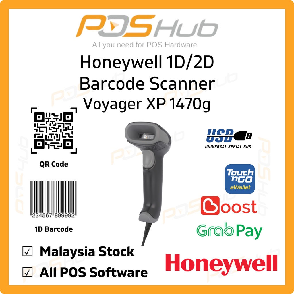 Honeywell Voyager XP 1470G Handheld 2D / QR Area-Imaging Barcode Scanner General Duty Scanner ...