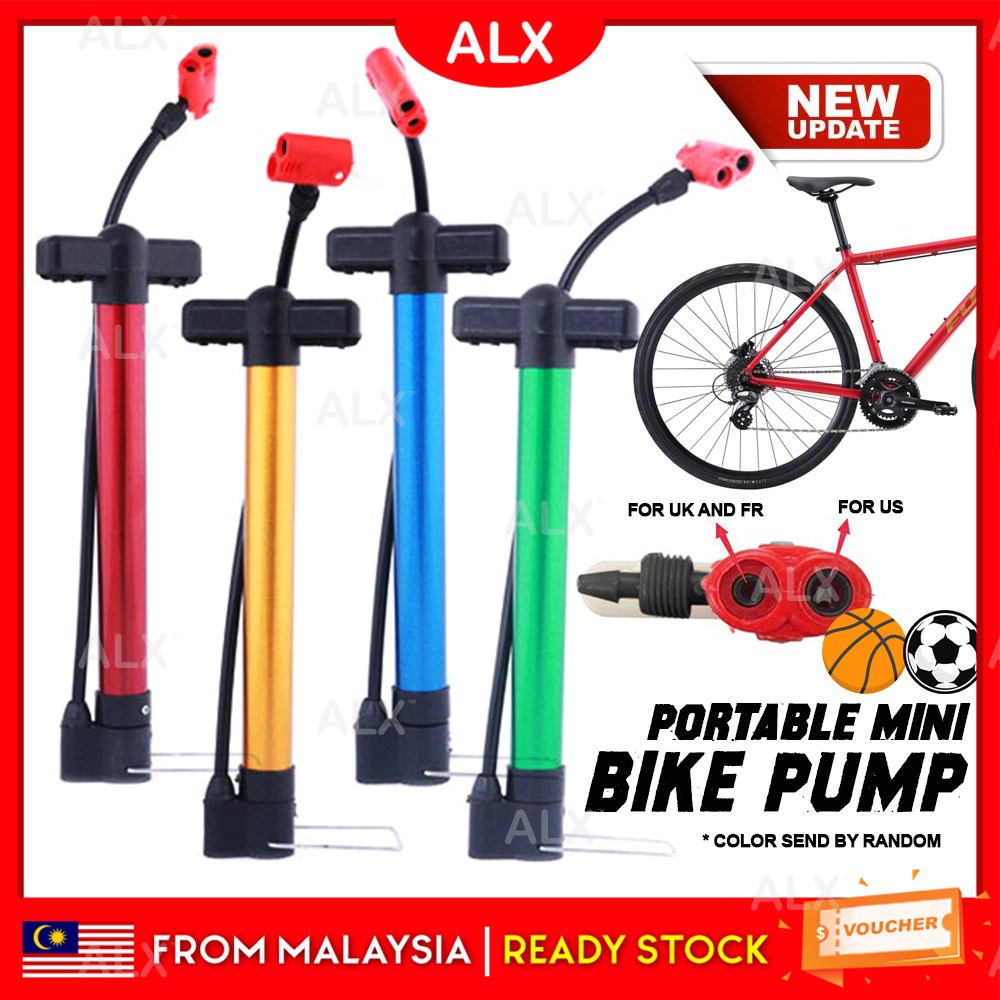 ALX Portable Bike Pump Pam Tangan DIY Basikal Pam Dual Head Pam Angin ...