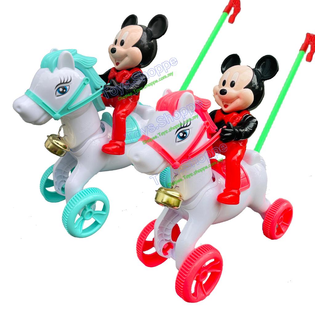 push and pull baby walker mickey Pushing Mickey Riding Horse with Bell ...