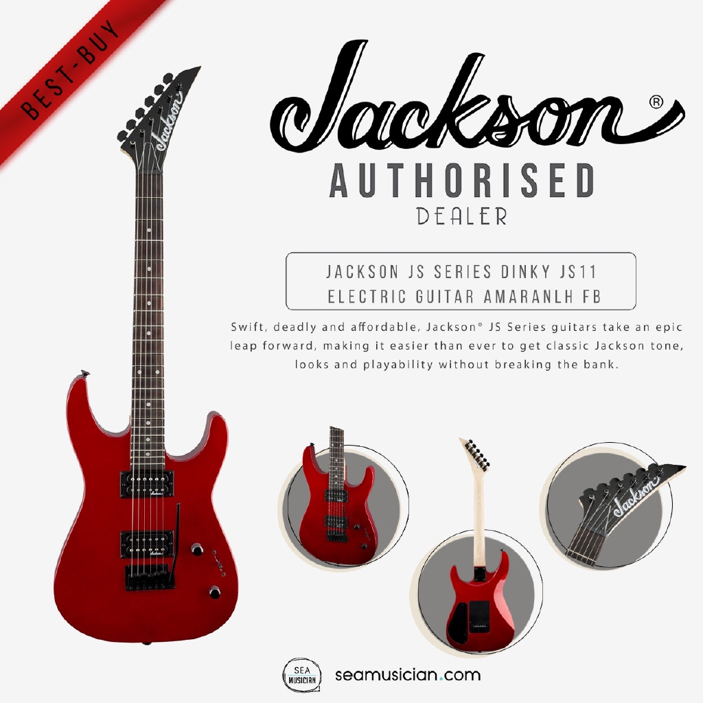 JACKSON JS SERIES DINKY JS11 ELECTRIC GUITAR AMARANTH FRETBOARD, COLOR ...