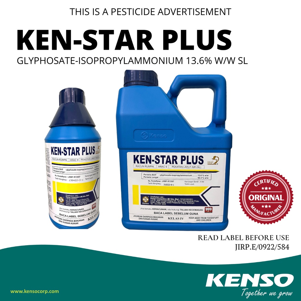KENSO KEN-STAR PLUS (Glyphosate-Isopropylammonium 13.6% w/w SL ...