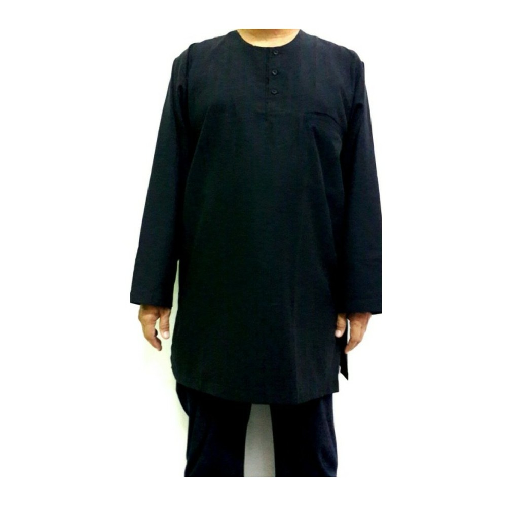 New Kurta Round Neck Hitam : S - 8XL | Shopee Malaysia