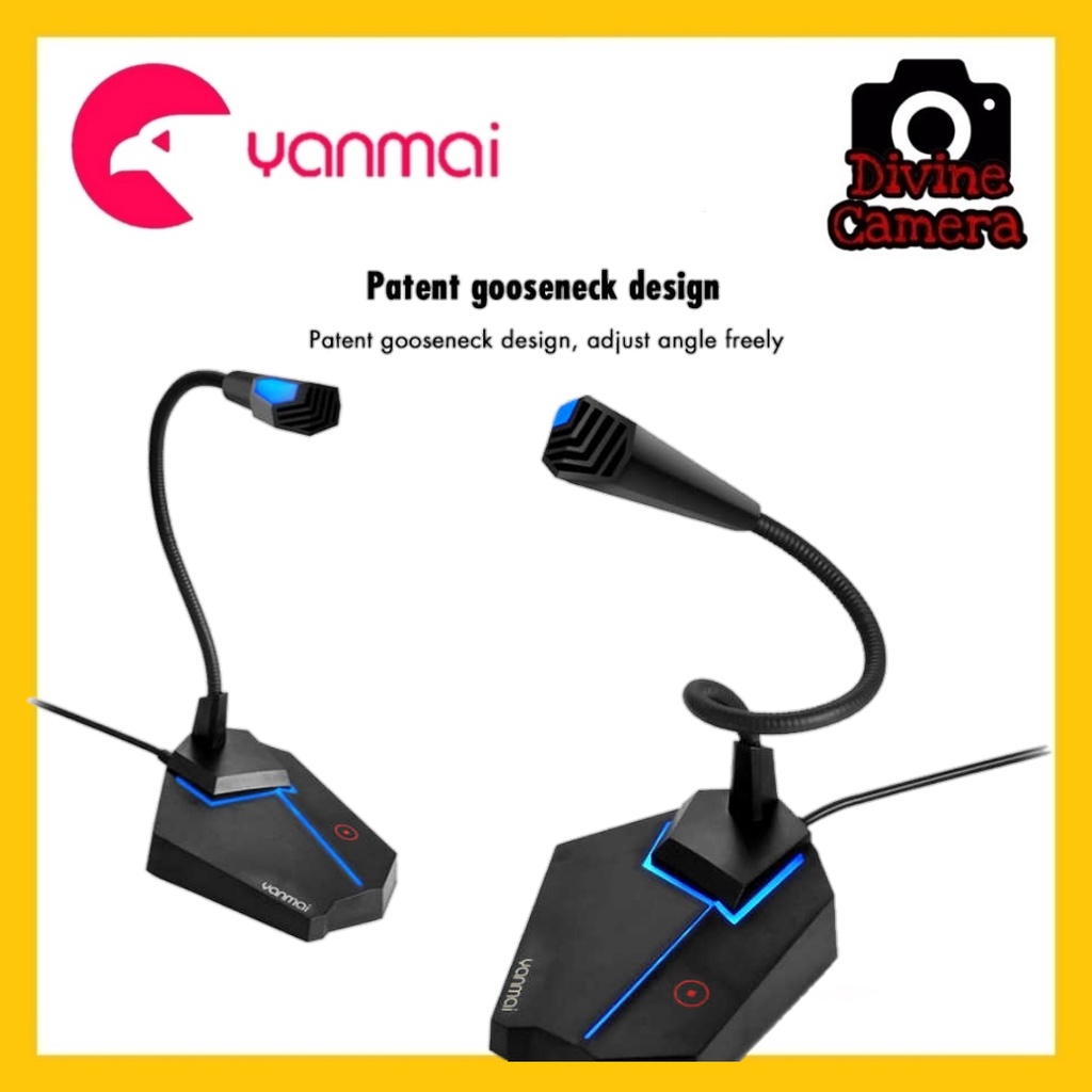 YANMAI G25 RGB Wired Desktop Standing Microphone Condenser USB Plug ...