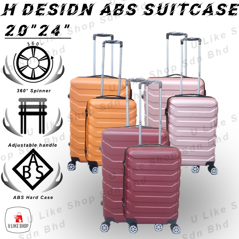 H DESIGN Travel luggage 20inch 24inch ABS material Beg bagasi new ...