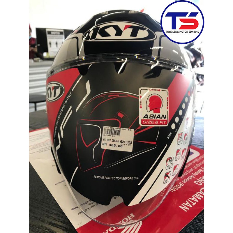 KYT HELMET NFJ ORIGINAL 100% (DEMON) DOUBLE VISOR OPEN FACE KYT NFJ ...