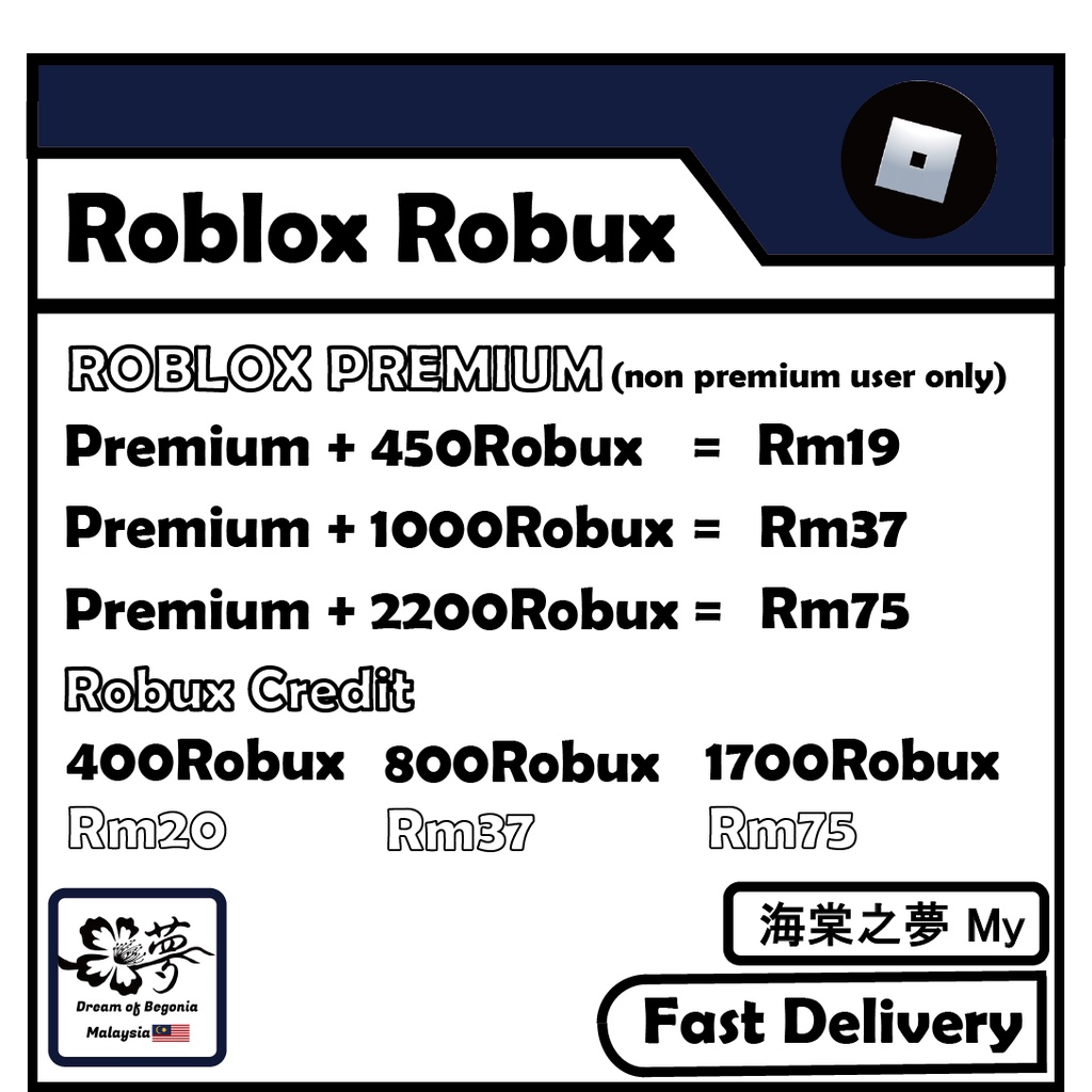 Roblox Robux Premium Cheap Fast Delivery | Shopee Malaysia