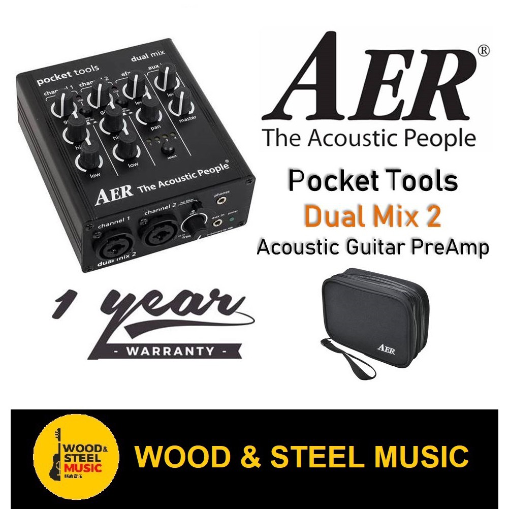 AER Pocket Tools Dual Mix 2 Acoustic Guitar PreAmp With Pouch | Shopee ...