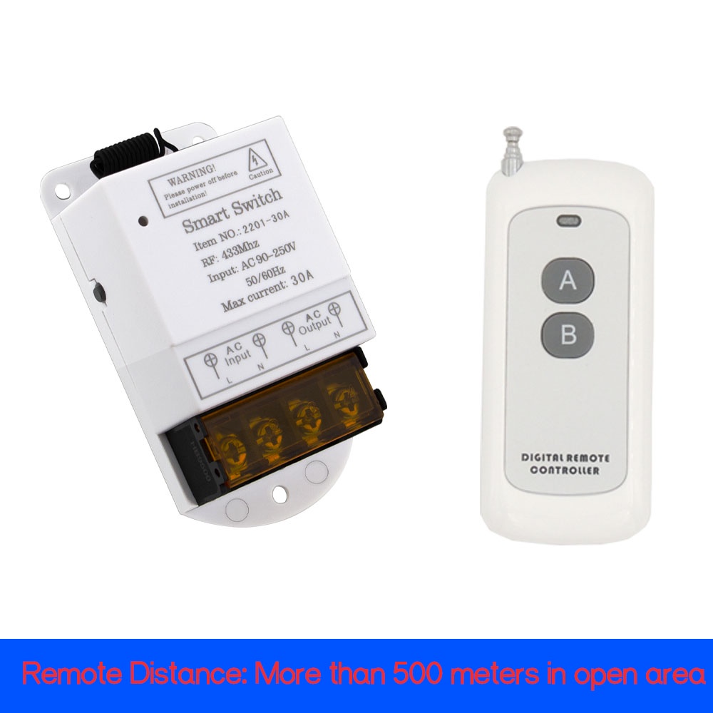 Universal Remote Control Switch 433mhz Rf 30A High Power Relay Receiver ...