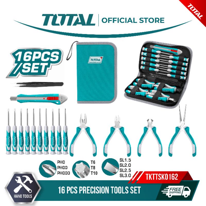 Total Precision Tools Set (16 Pcs) TKTTSK0162 | Shopee Malaysia