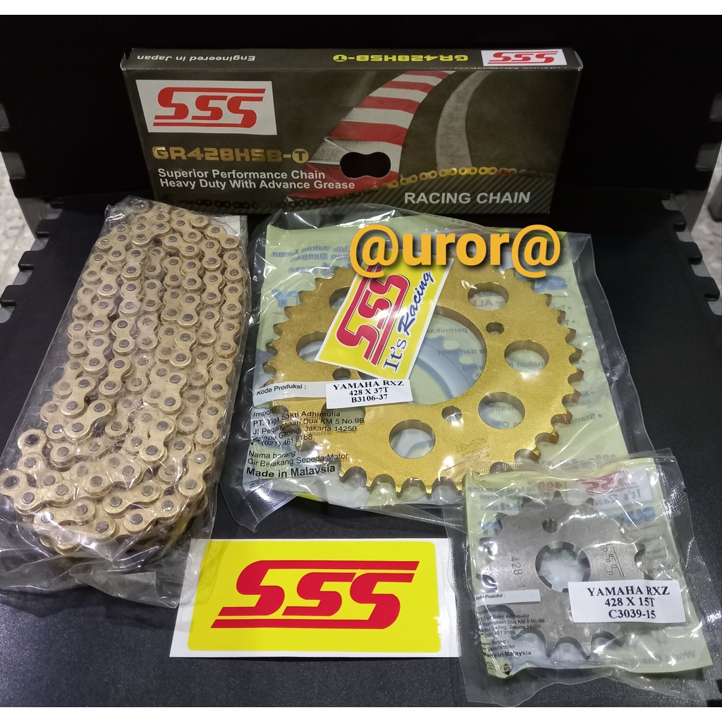 Gear SET SSS GOLD JUPITER MX 135 OLD/NEW JUPITER MX 135 & Chain SSS 428 ...