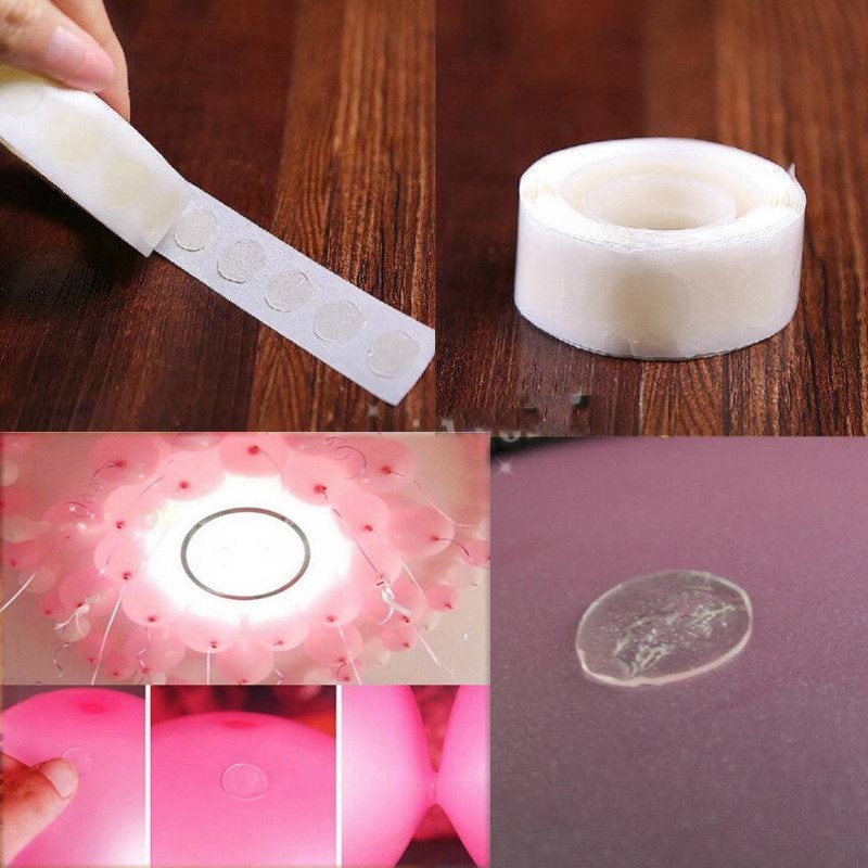 100 Dots Balloon Glue Sticker Permanent Hanging Wedding Birthday Party ...