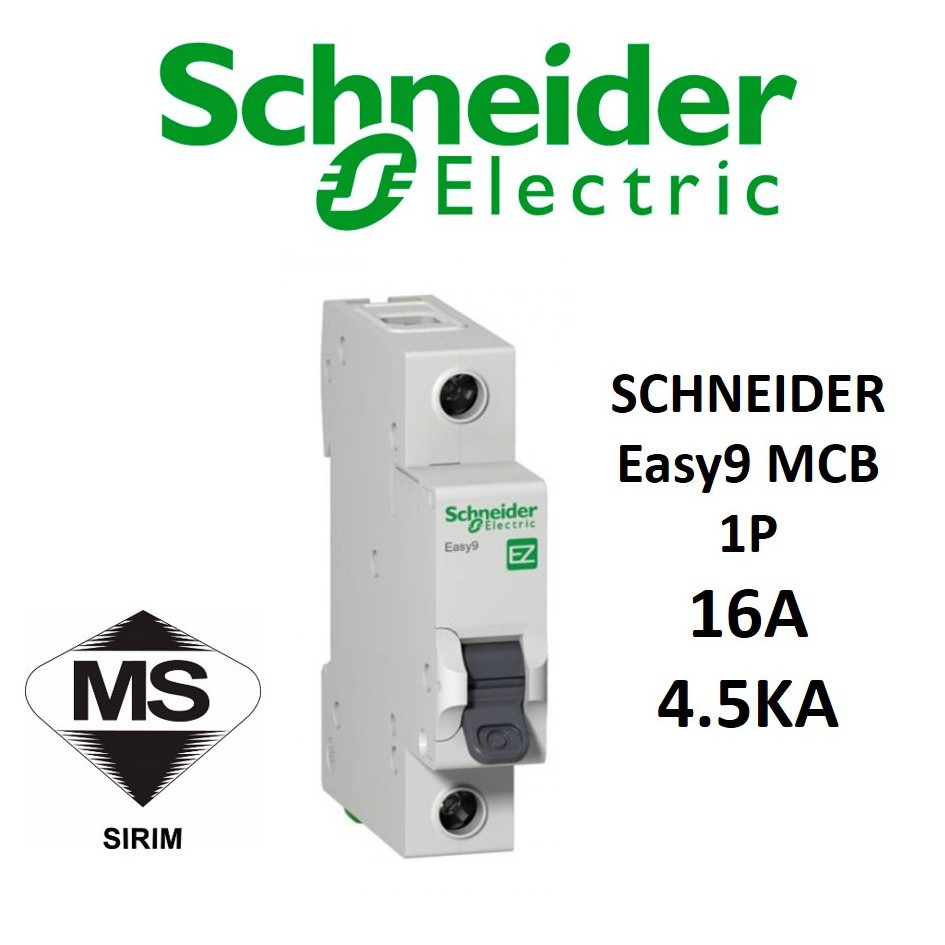 MCB SCHNEIDER 1P 16A 4.5kA 240V/415V CIRCUIT BREAKER | Shopee Malaysia