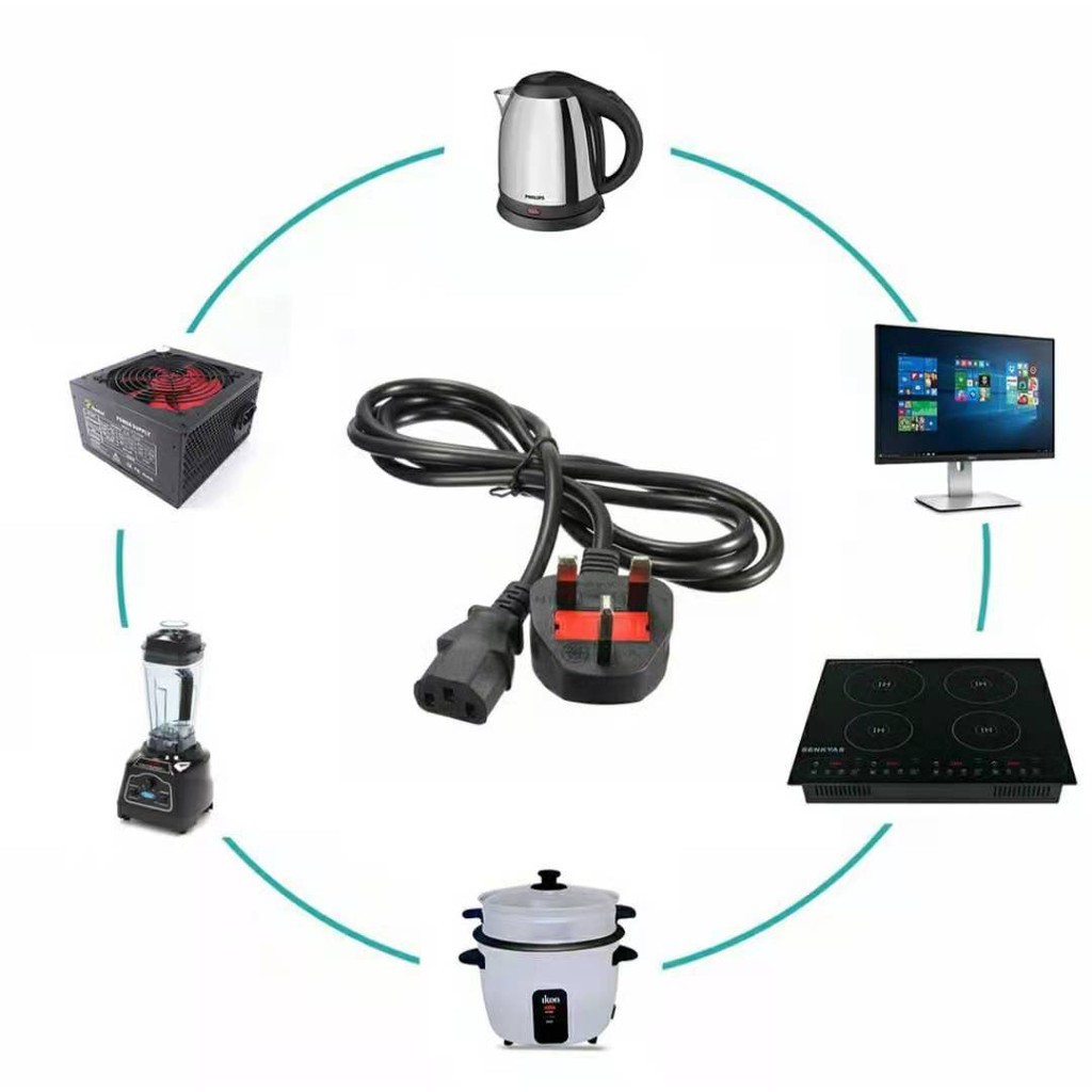 13A PLUG TOP KETTLE ADAPTOR / RICE COOKER ADAPTOR (1.5M) | Shopee Malaysia