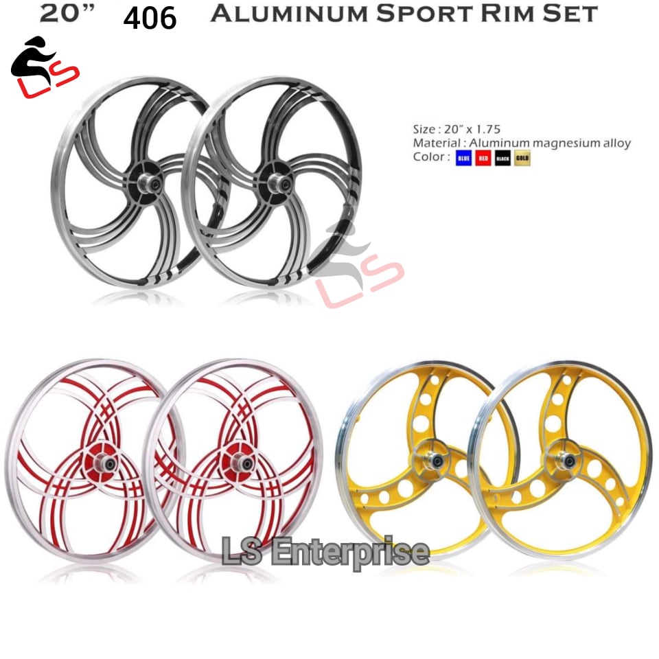 20" 406 Alloy Sport Rim 20inch Basikal BMX MTB (Sepasang) | Shopee Malaysia