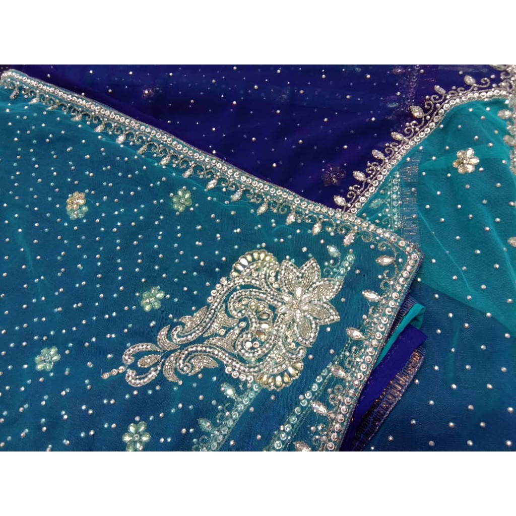 Designer Stone Work Saree | Shopee Malaysia