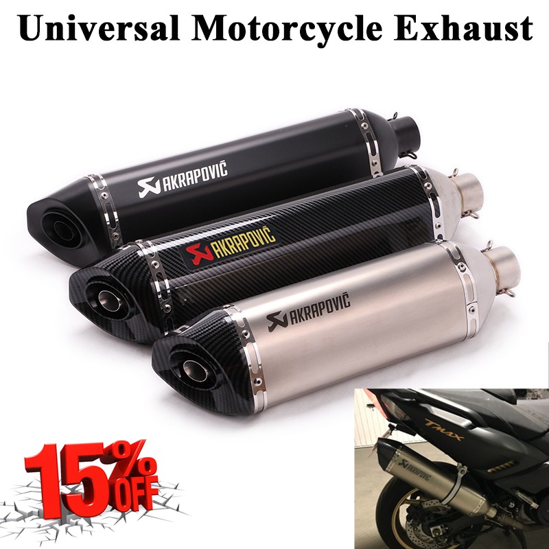 Universal 470mm Motorcycle Akrapovic Racing Exhaust Modified Muffler DB ...